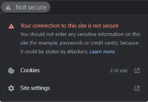 Not Secure Website Warning In Browser SupportHost