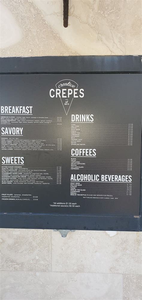Delicious Crepes Menu On Display