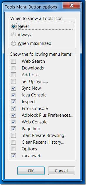 Easily Access Tools Menu When Menu Bar Is Hidden In Firefox