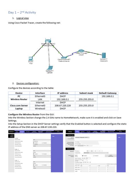 Cisco Packet Tracer Activity 2 Download Free Pdf Ip Address