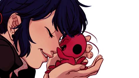Download Cute Miraculous Ladybug Cuddling With Tikki Wallpaper