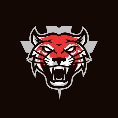 Red Tiger Esport Style Logo Premium Vector