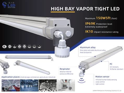 2 4 5ft Led Vapor Proof Light Fixture With Motion Sensor
