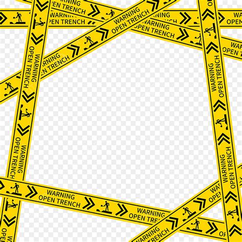 Cordon Warning Open Ditch Border Warning Frame Warning Line Png