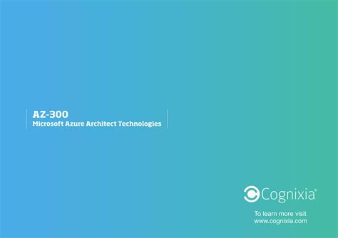 Az 300 Microsoft Azure Architect Technologies Cognixia Ppt