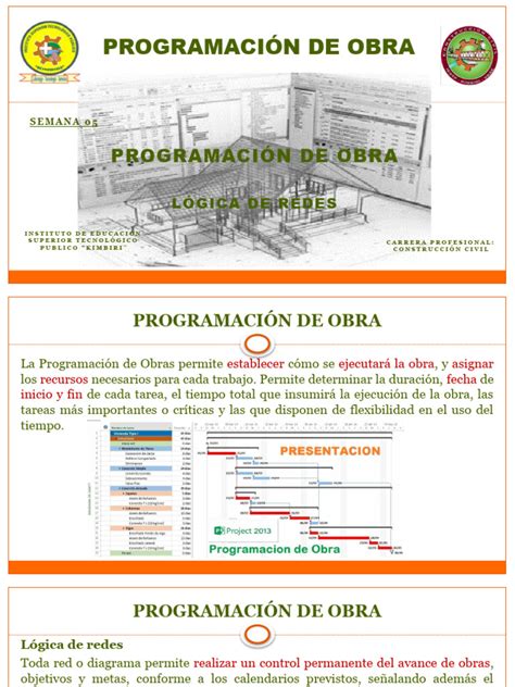 03 Programacion De Obra Programacion De Obra Logica De Redes Pdf Programación De