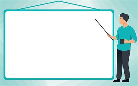 College Professor Using Pointer On Blank Whiteboard With Cloud