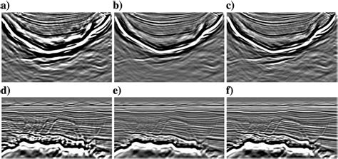 magnified portions of field data set 1 inline top row and crossline