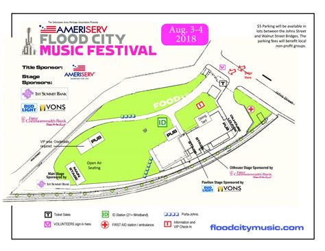 Festival Layout And Map Flood City Music Festival