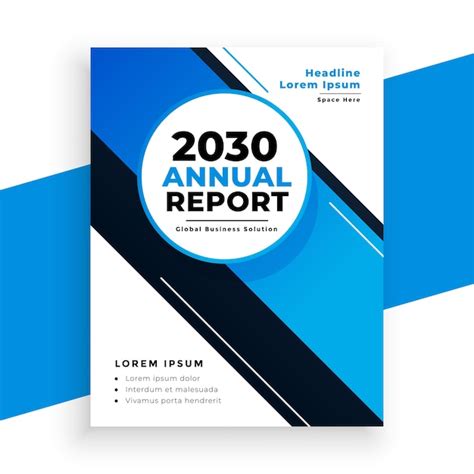 Free Vector Stylish Blue Theme Annual Report Template For Business Success