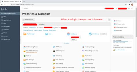 setting up database on plesk server