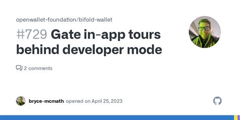 Gate In App Tours Behind Developer Mode · Issue 729 · Openwallet Foundationbifold Wallet · Github
