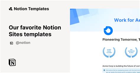 Our Favorite Notion Sites Templates Notion Template Marketplace
