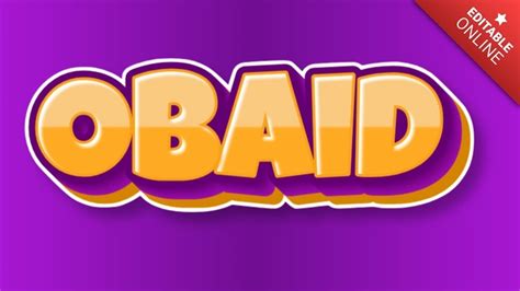 Obaid Orange Purple 3d Text Effect Generator