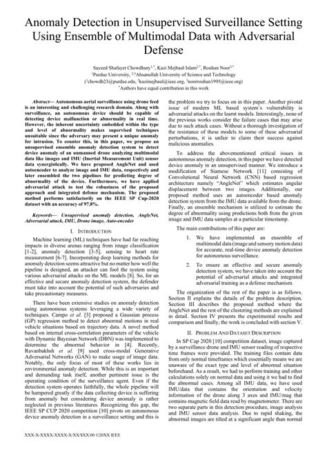 PDF Anomaly Detection In Unsupervised Surveillance Setting Using Ensemble Of Multimodal Data