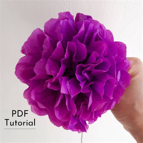 Diy Tissue Paper Flower Tutorial Stemmed Flower Instructions Pdf