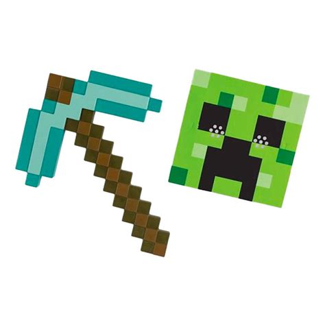 Minecraft Creeper Maske Og Hakke For Barn Partyking
