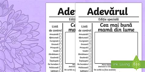 Ziua Mamei Pagină De Ziar