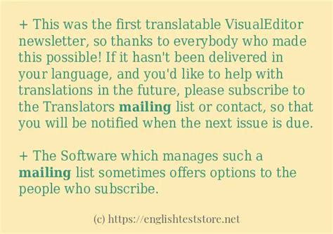 Example Sentences Of Mailing Englishteststore Blog