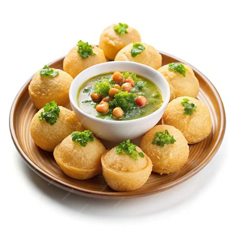 Indian Pani Puri With Spicy Water Premium Ai Generated Image