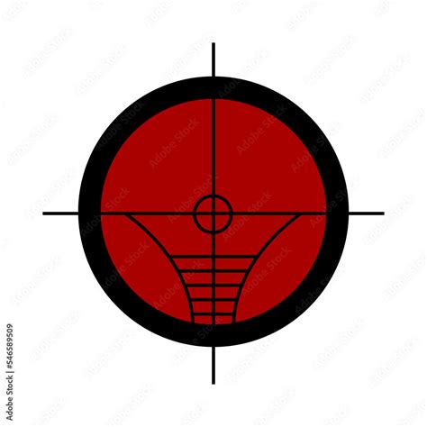 Military Sniper Or Hunting Scope Cartoon Illustration Circular Gun