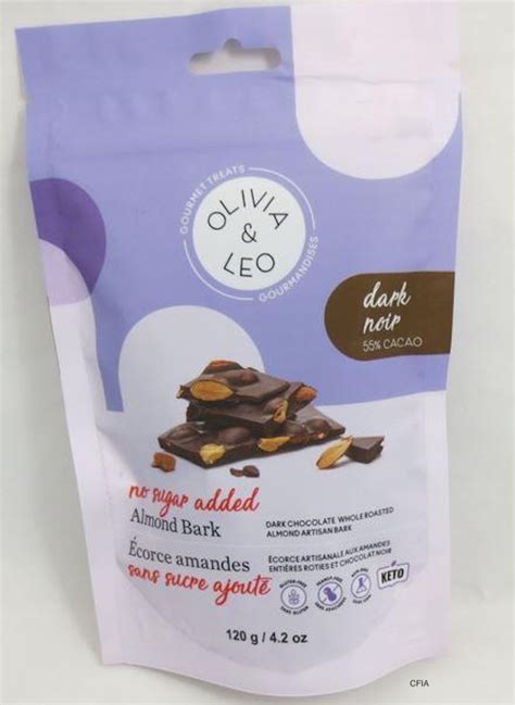 Olivia And Leo Dark Almond Bark Recalled For Undeclared Milk
