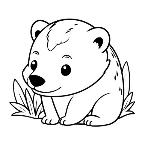 Słodka Ilustracja Wektorowa Rysunek Badger Dla Dzieci Strona Premium Wektor Wygenerowany Przez Ai