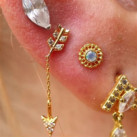 Merida Cz Threadless End Featured Jewelry White Gold Buddha Jewelry