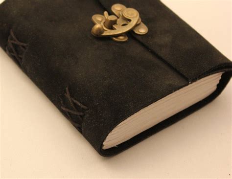 Notebook Diary Leather Black Plain Leather Real Leather Made Paper 0068 Etsy