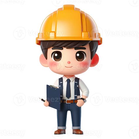 Cute Cartoon Engineer Character 48759589 Png