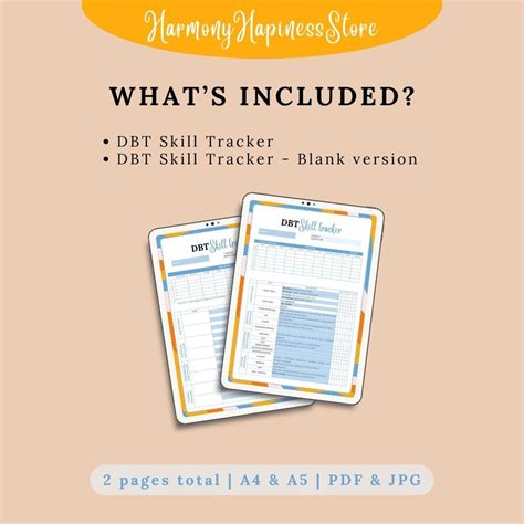 Dbt Skill Tracker Printable Boost Emotional Regulation And Mental Health