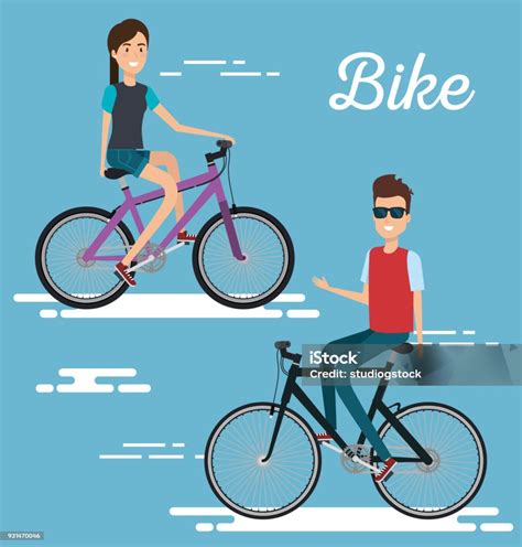 Vetores De Jovens Com Bicicleta E Mais Imagens De Adulto Adulto