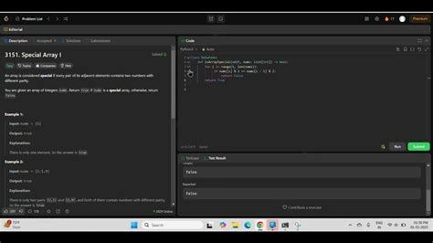 Leetcode 3151 Special Array I Youtube
