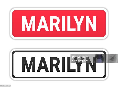 Marilyn Female Name Red And Black Labels On White Background High Res