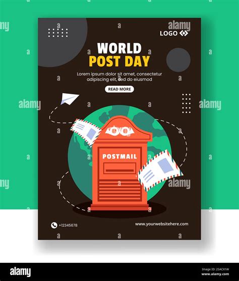 Post Day Vertical Poster Flat Cartoon Hand Drawn Templates Background Illustration Stock Vector