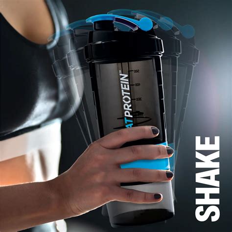 Protein Shaker Bottle 500ml Leak Proof Black