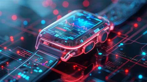 Innovative Smartwatch Displaying Heart Rate And Health Metrics On A
