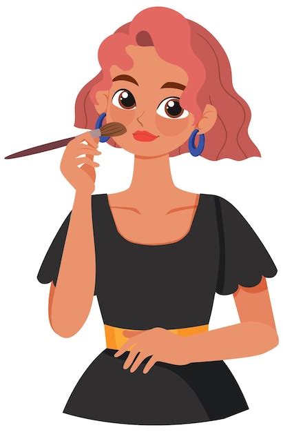 Free Vector Woman Applying Makeup Illustration