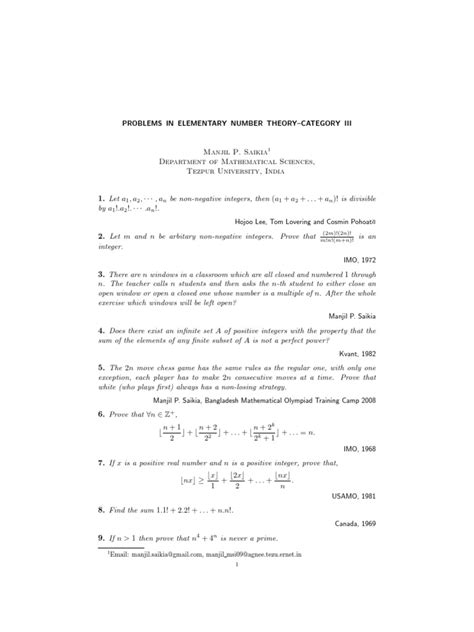 Problems Nt Pdf Integer Prime Number