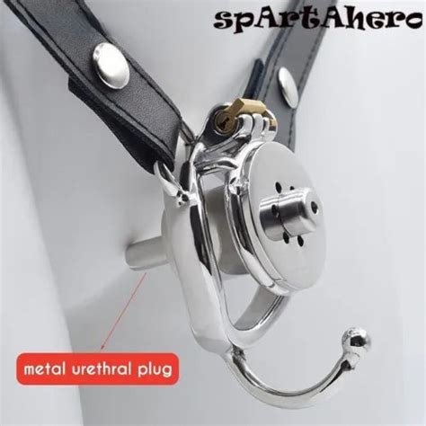 Inverted Plugged Cylinder Chastity Cage Binding Couple Steel Rings