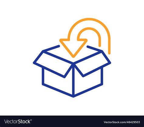 Return Package Line Icon Delivery Box Sign Vector Image