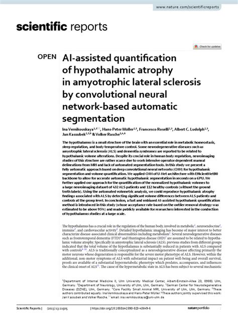 Ai Assisted Quantification Of Hypothalamic Atrophy In Ela Through Cnn