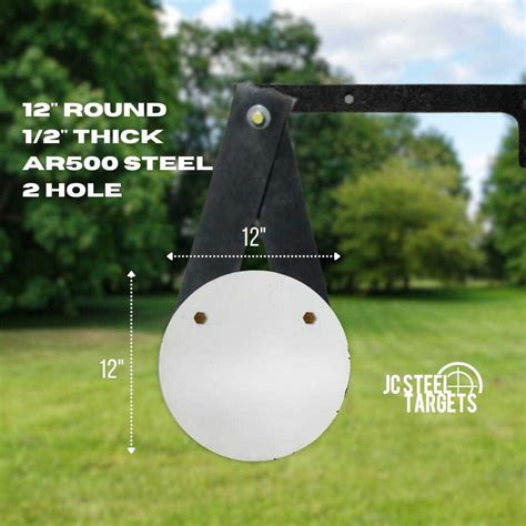 12 Round 12 Thick 2 Hole Ar500 Steel Target