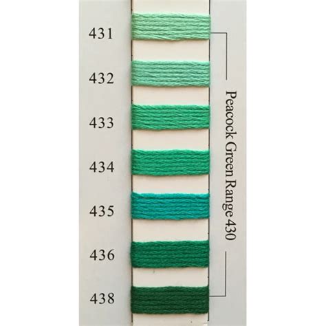 Colors 431 438 Peacock Green Range Premium Embroidery And Sewing
