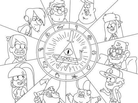 Gravity Falls Characters Coloring Page Download Print Or Color