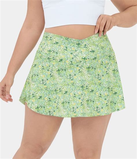 Womens Everyday Crossover Side Pocket 2 In 1 Plus Size Tennis Skirt