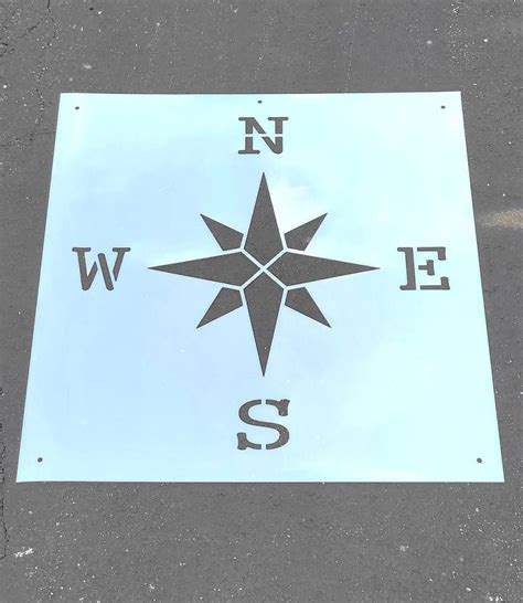 Large Compass Rose Wall Stencil 38 X 38 60 Mil Ldpe Plastic Etsy