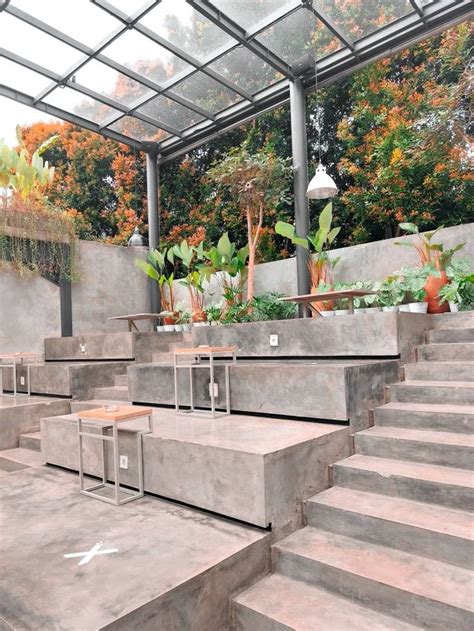 Tempat Duduk Taman Desain Kedai Kopi Ide Taman Depan Desain Kafe
