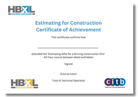 Estimating Course Citb Funded Skills Academy