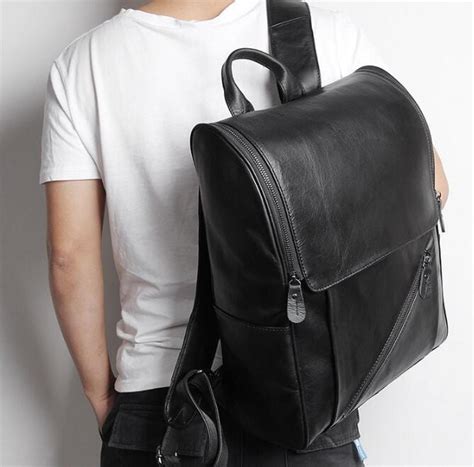 Designer Black Leather Backpack Bag Leatherneo